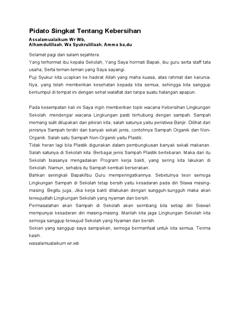 Pidato Faaiz | PDF | Gaya Hidup