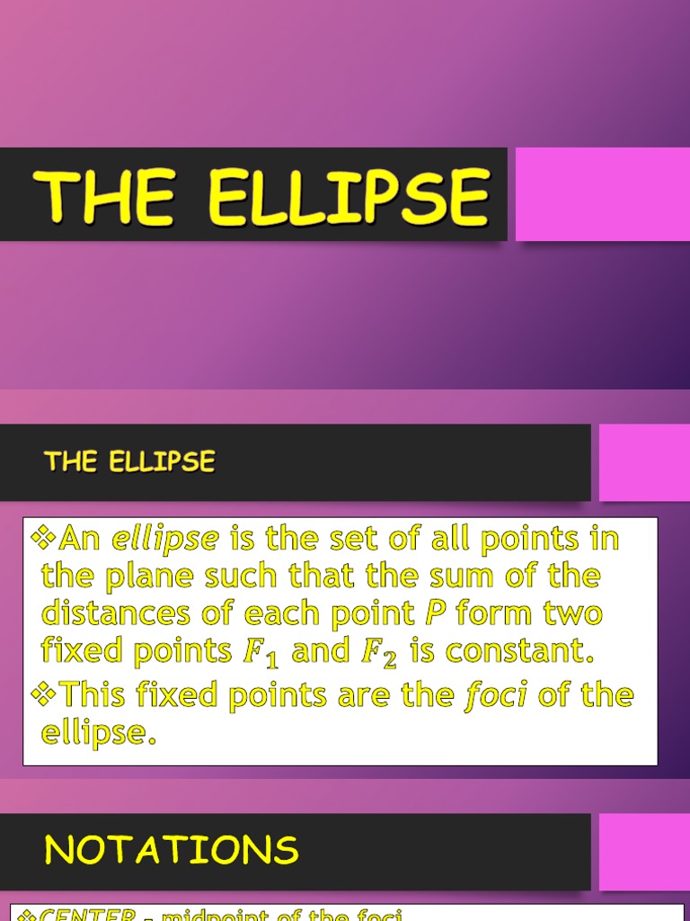 Properties and Graphs of Ellipses | PDF | Ellipse | Geometry