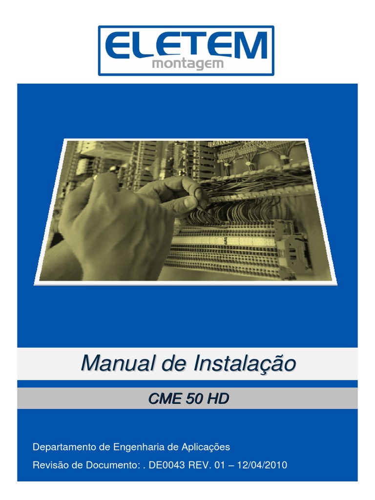 Manual de Instalação CME 50 HD | PDF | Motores | Eletricidade