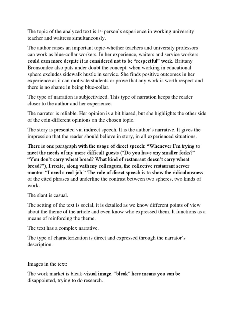 Interpretation of Text | PDF | Experience | Narrative