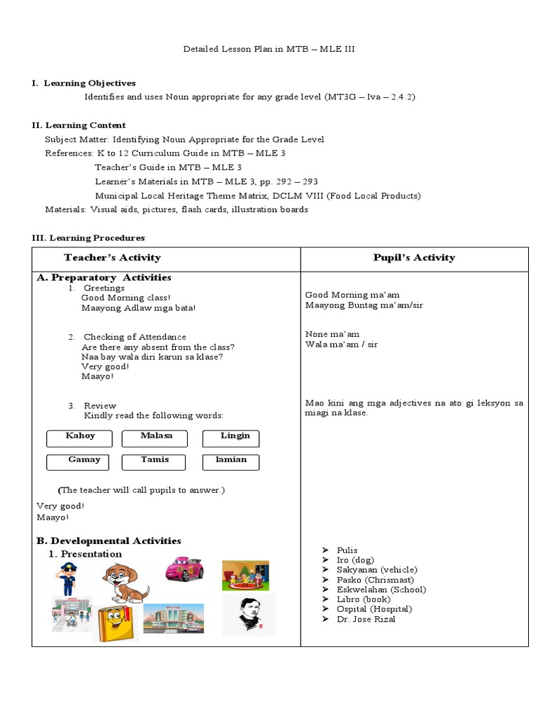 Detailed Lesson Plan in MTB | PDF