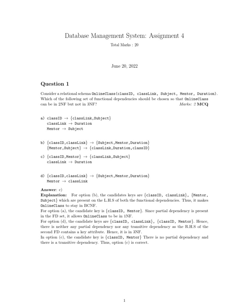 Assignment 4 DBMS JUL 22 | PDF | Databases | Software Design