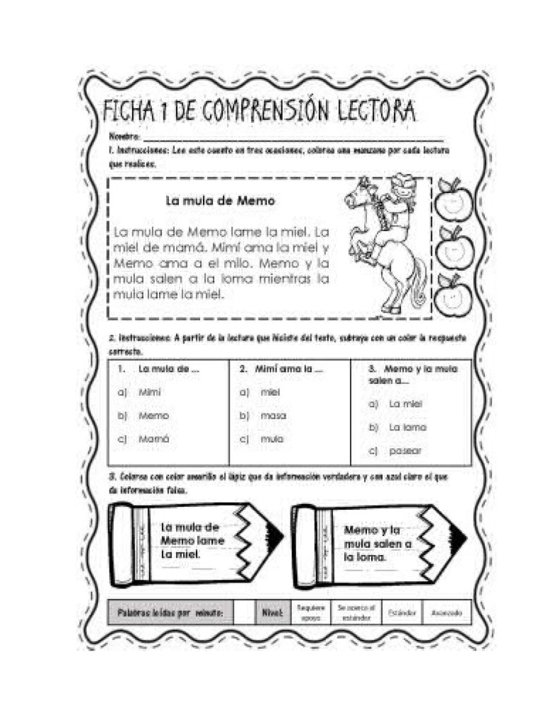 Ficha Lectura Con M | PDF