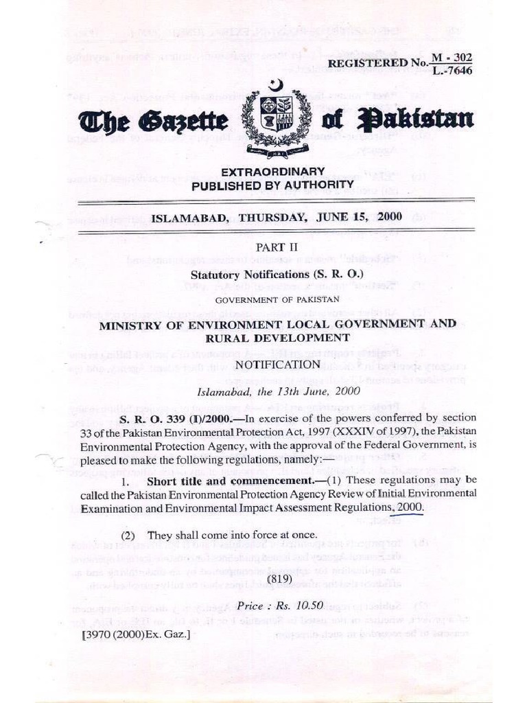 IEE EIA Regulation 2000 | PDF