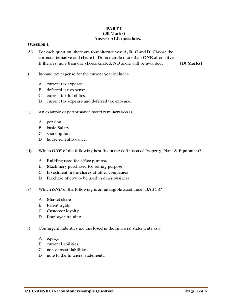 Accountancy Sample Question Paper | PDF | Equity (Finance) | Depreciation