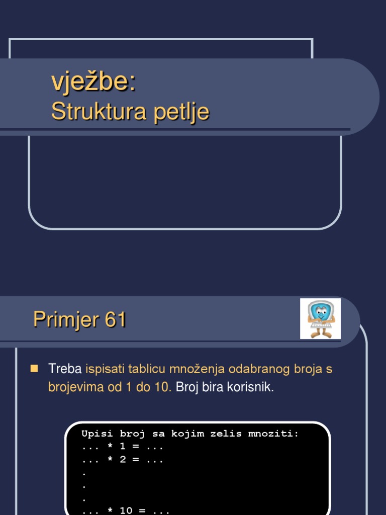 19 Vjezbe Struktura Petlje | PDF