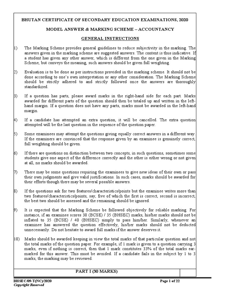 2020 BHSEC Accountancy (New Curriculum) MA Final | PDF | Debits And ...