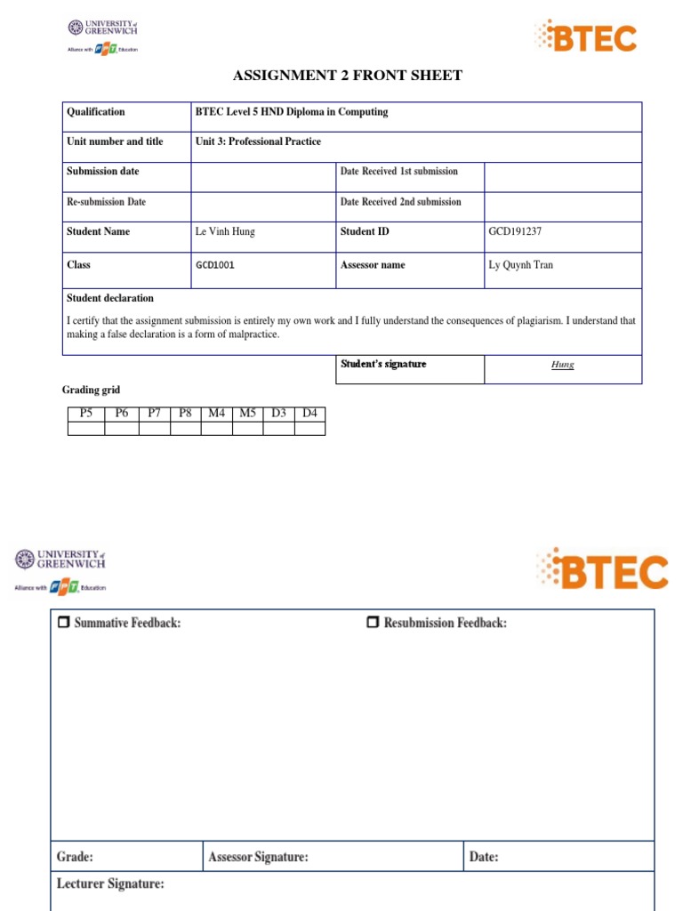 Asm2 Levinhhung | PDF | Goal | Computer Programming