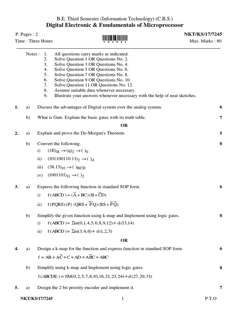 Digital Electronic & Fundamentals of Microprocessor: B.E. Third Semester (Information Technology ...