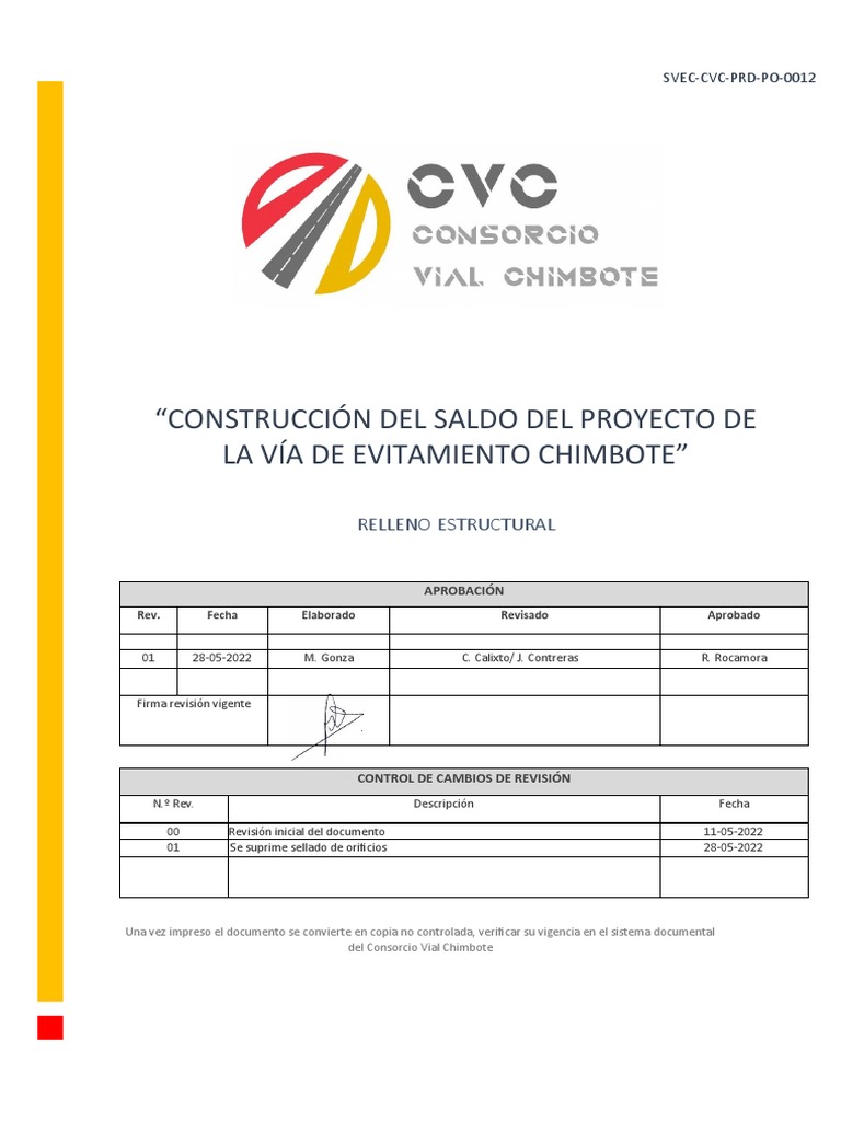 Relleno Estructural Chimbote PO0014 | PDF | Hormigón | Adhesión