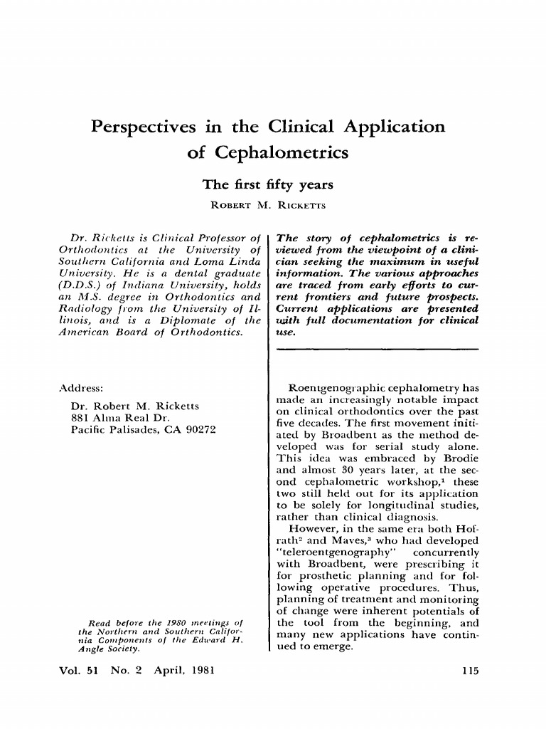 Ricketts Angle Orthod 1981 | PDF