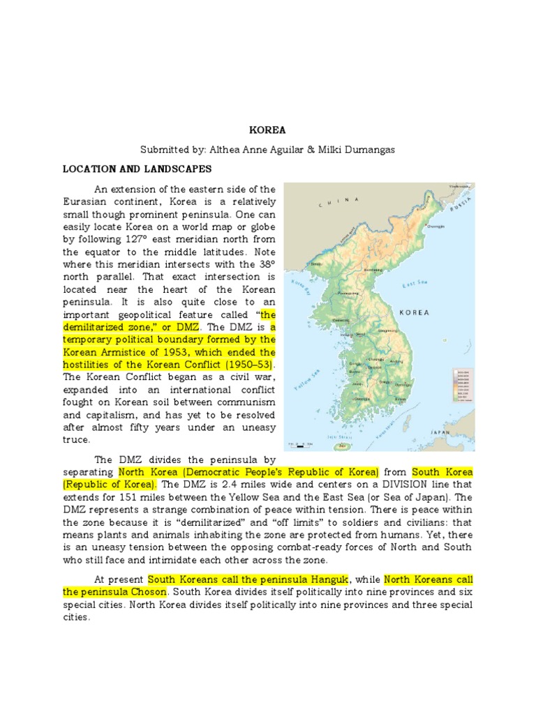 Asian Studies Korea Aguilar - Dumangas | PDF