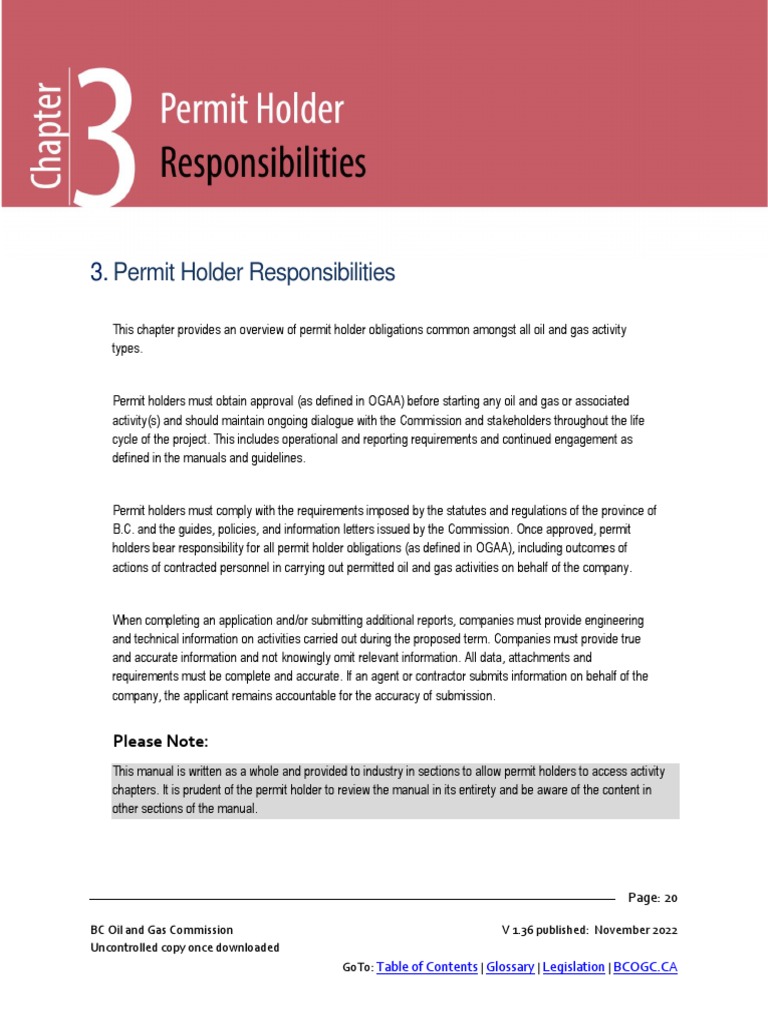 Permit Holder Responsibilities in Oil and Gas | PDF | Emergency ...