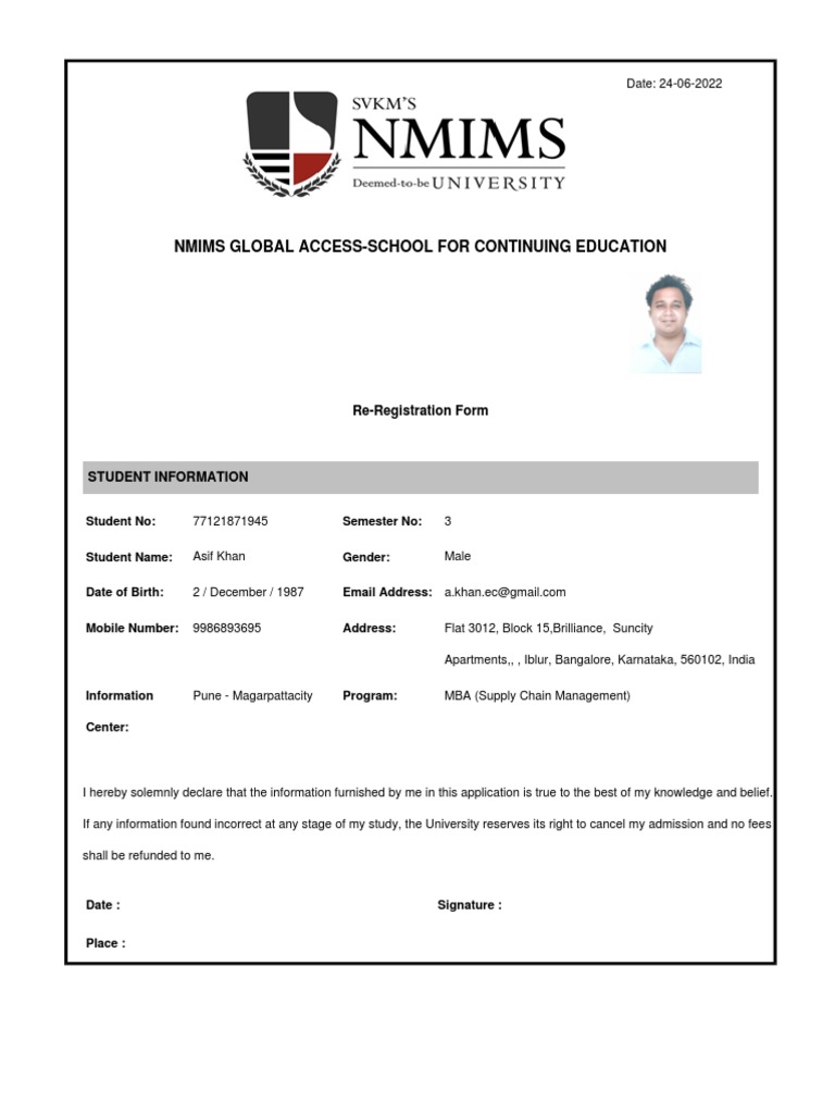 Print Re Registration For | PDF