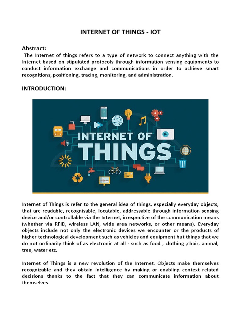 Internet of Things | PDF | Internet Of Things | Computer Network