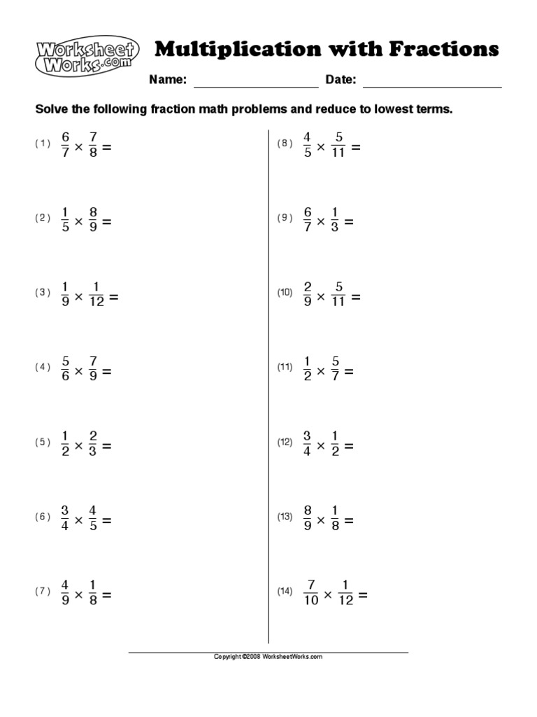 Multiplying Fractions | PDF | Mathematical Notation | Mathematical Concepts