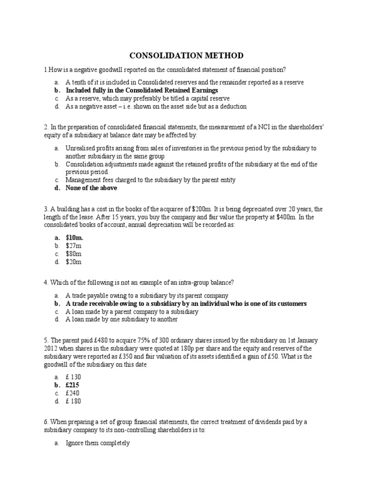 Consolidation-Method (Ta) | PDF | Goodwill (Accounting) | Balance Sheet