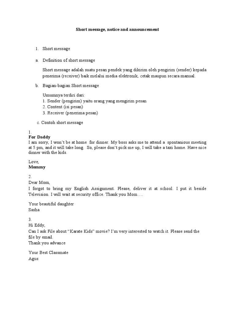 Materi Short Message | PDF