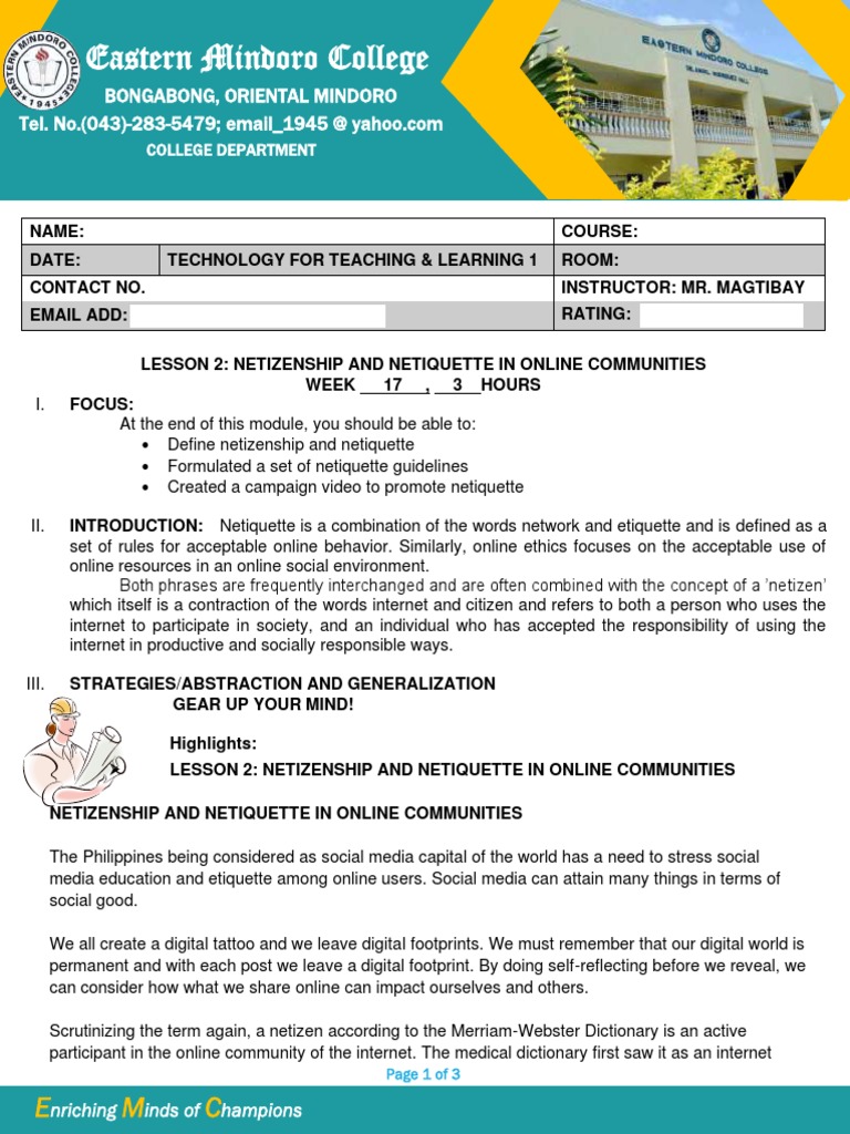 Module 7-Lesson 2 | PDF | Internet | Social Media