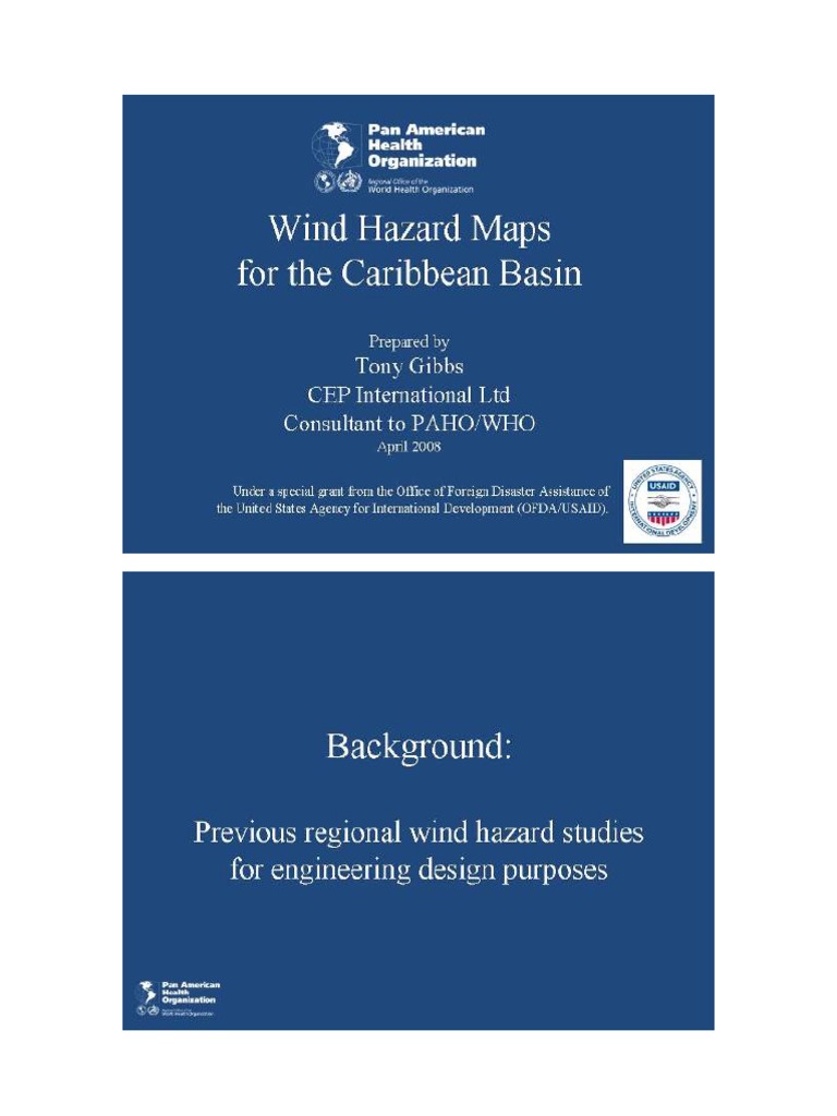 Wind Hazard Maps For Caribbean Basin | PDF