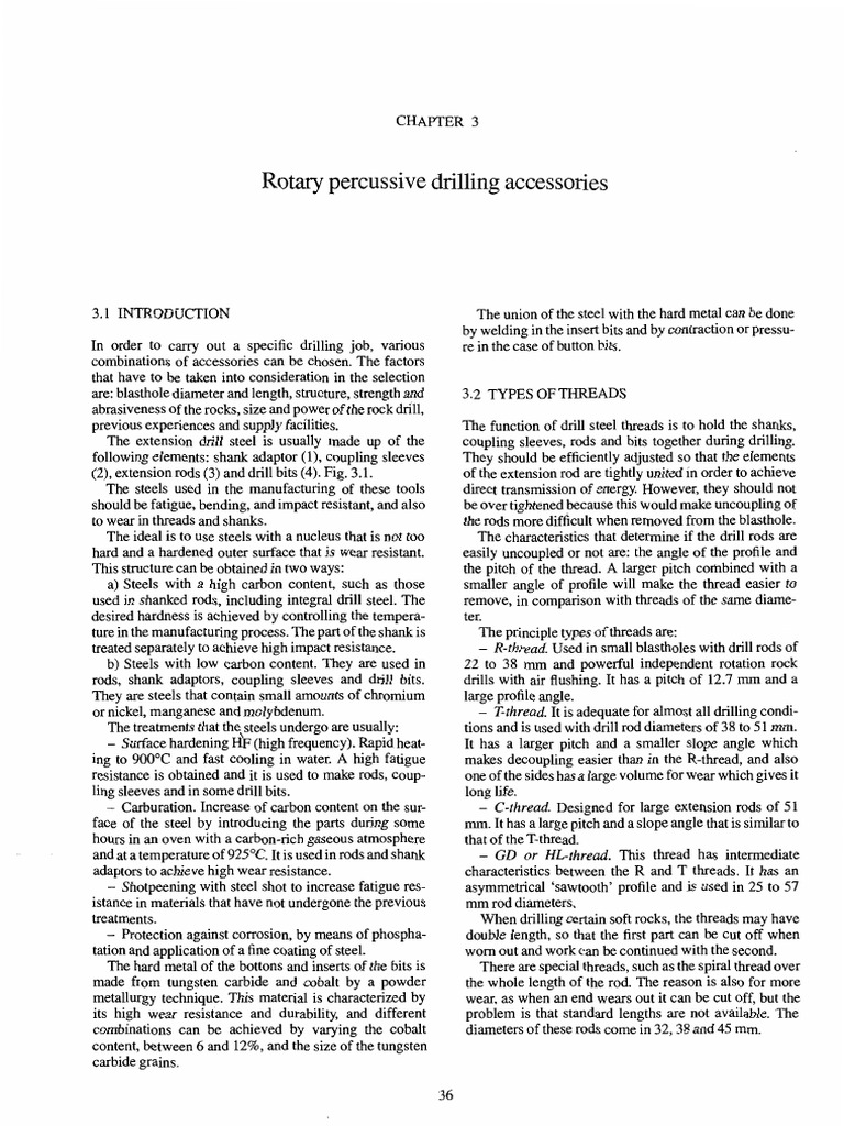 Chapter 3 - Rotary Percussive Drilling Accessories | PDF