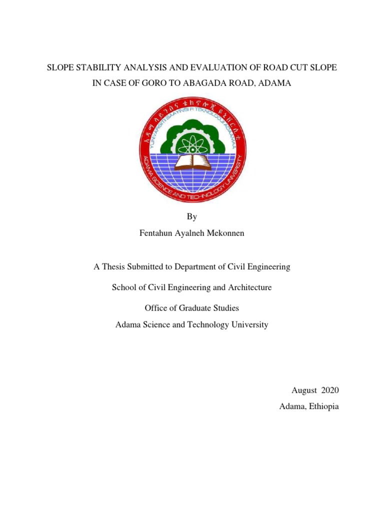 Slope Stability Analysis for Goro-Abagada Road | PDF | Strength Of ...