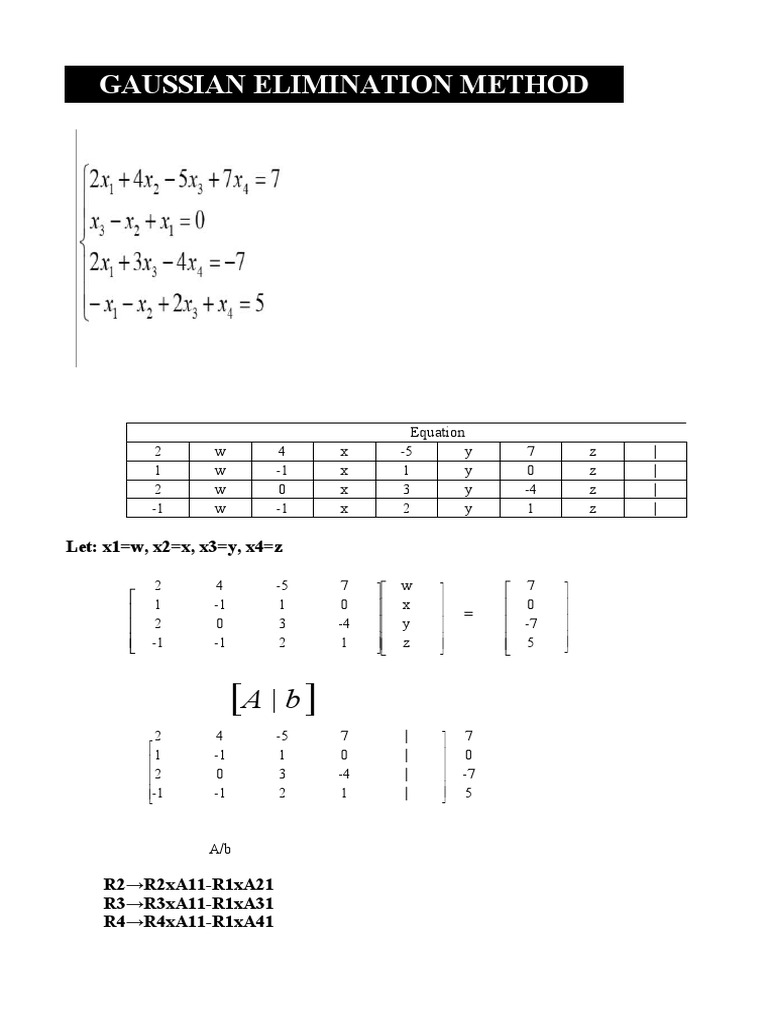 Lab2 Gaussian Elimination Method Pdf Algorithms And Data Structures Theoretical 
