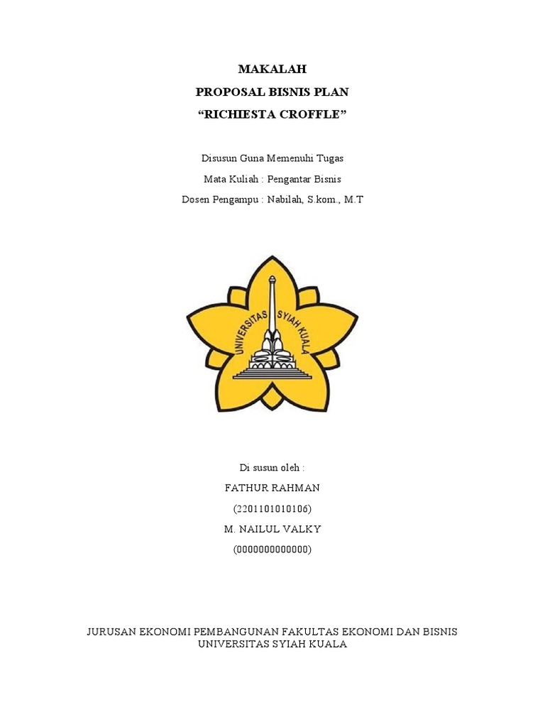 Proposal Bisnis Plan Ricihiesta Croffle | PDF