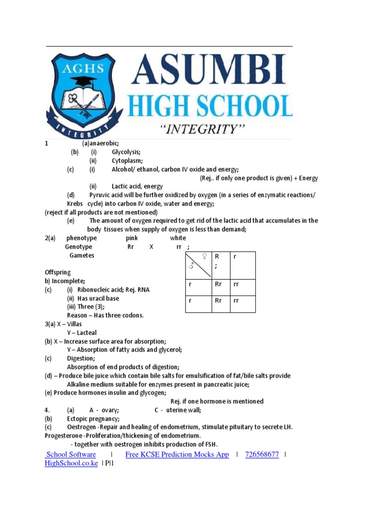 Biology Paper 2 Marking Scheme Asumbi Girls Final Prediction 2022-1 ...