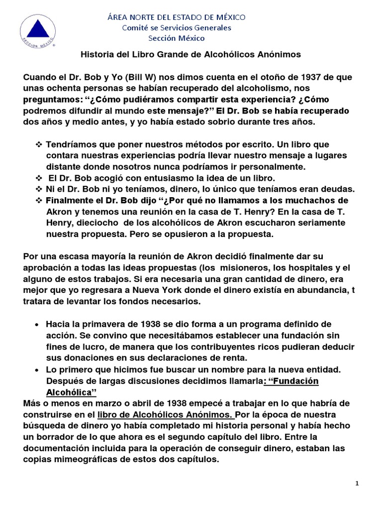 Historia Del Libro Grande de AA | PDF