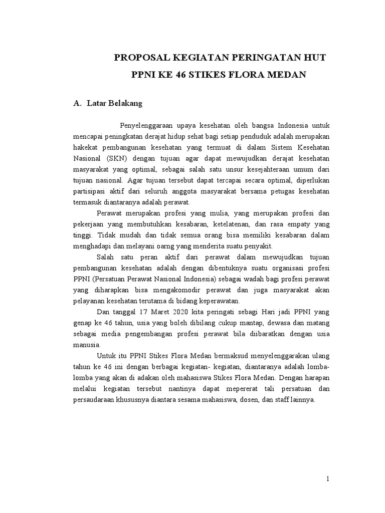 Proposal Hut Ppni Yang Ke 46 2020 | PDF | Perjalanan | Sains & Matematika