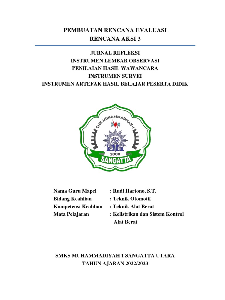 Rencana Evaluasi - Rencana Aksi 3 | PDF