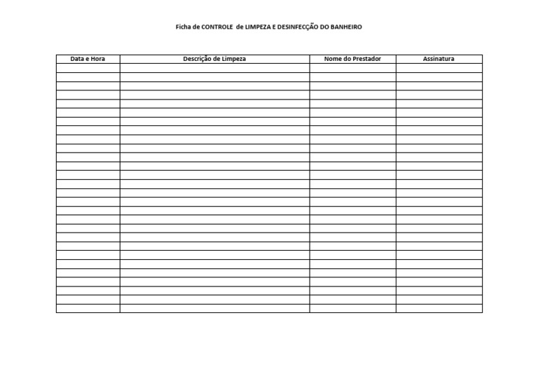 Controle de Limpeza Banheiros | PDF