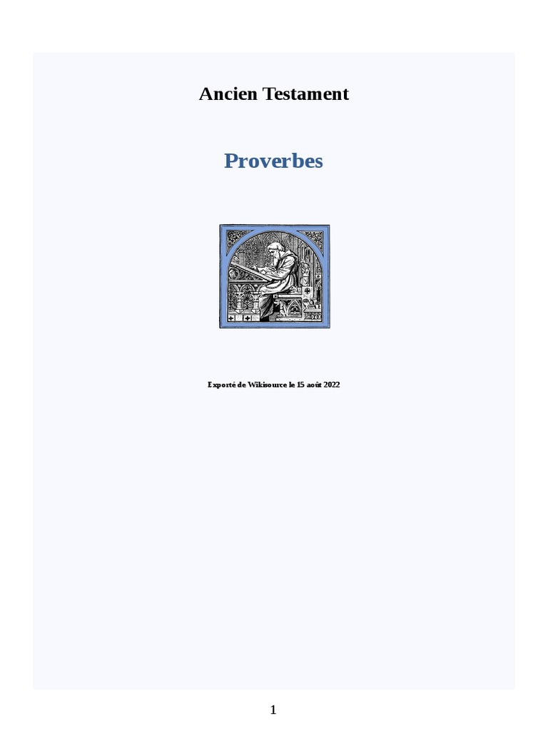 Bible Segond 1910 Proverbes | PDF