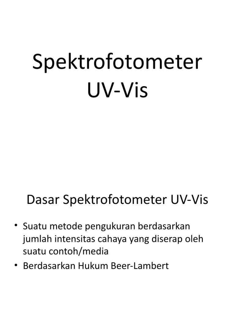 Analisis Instrument Spektrofotometer UV-Vis | PDF