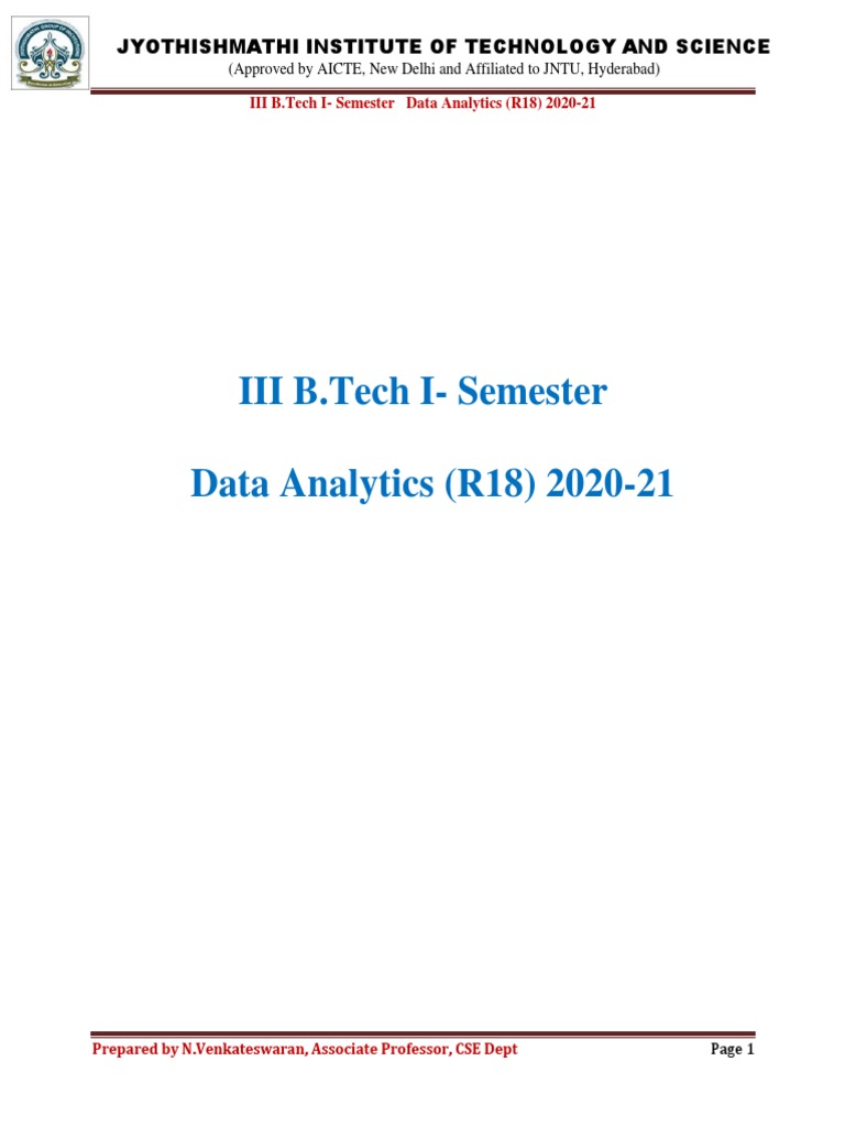 Data Analytics Unit-I | PDF Data Analytics Unit-I | PDF