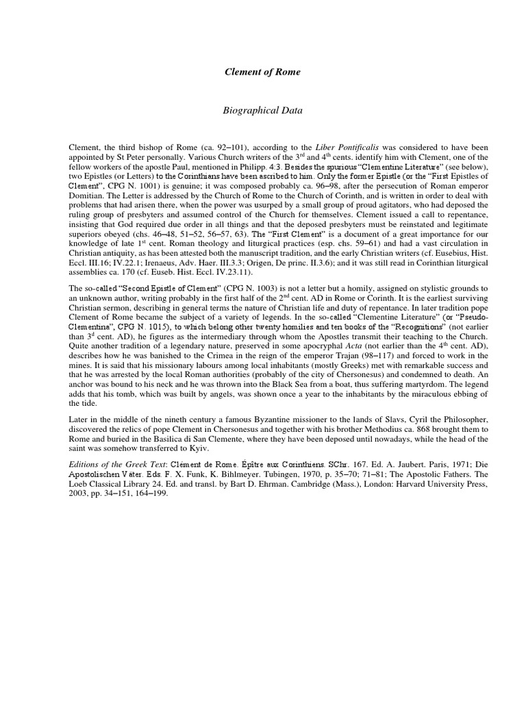 Clement and Ignatius | PDF