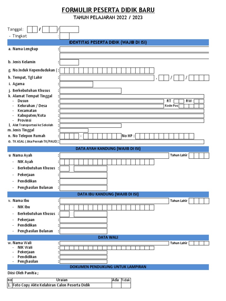 Formulir PPDB Dapodik-1 | PDF
