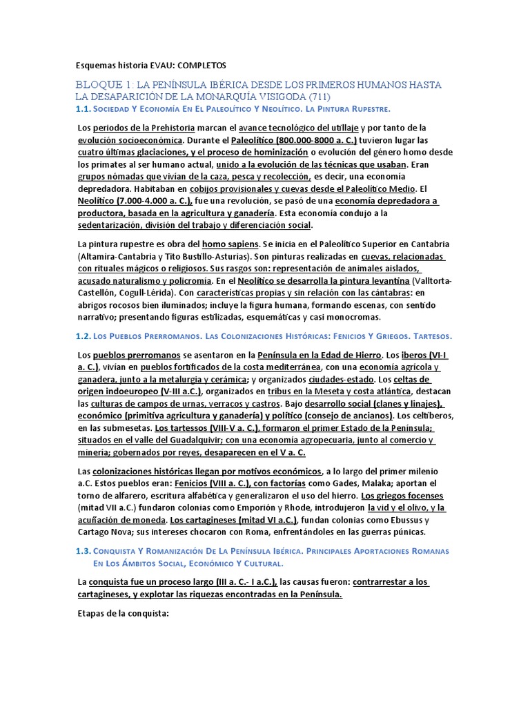 Esquemas Historia de España EVAU | PDF | Imperio español | España