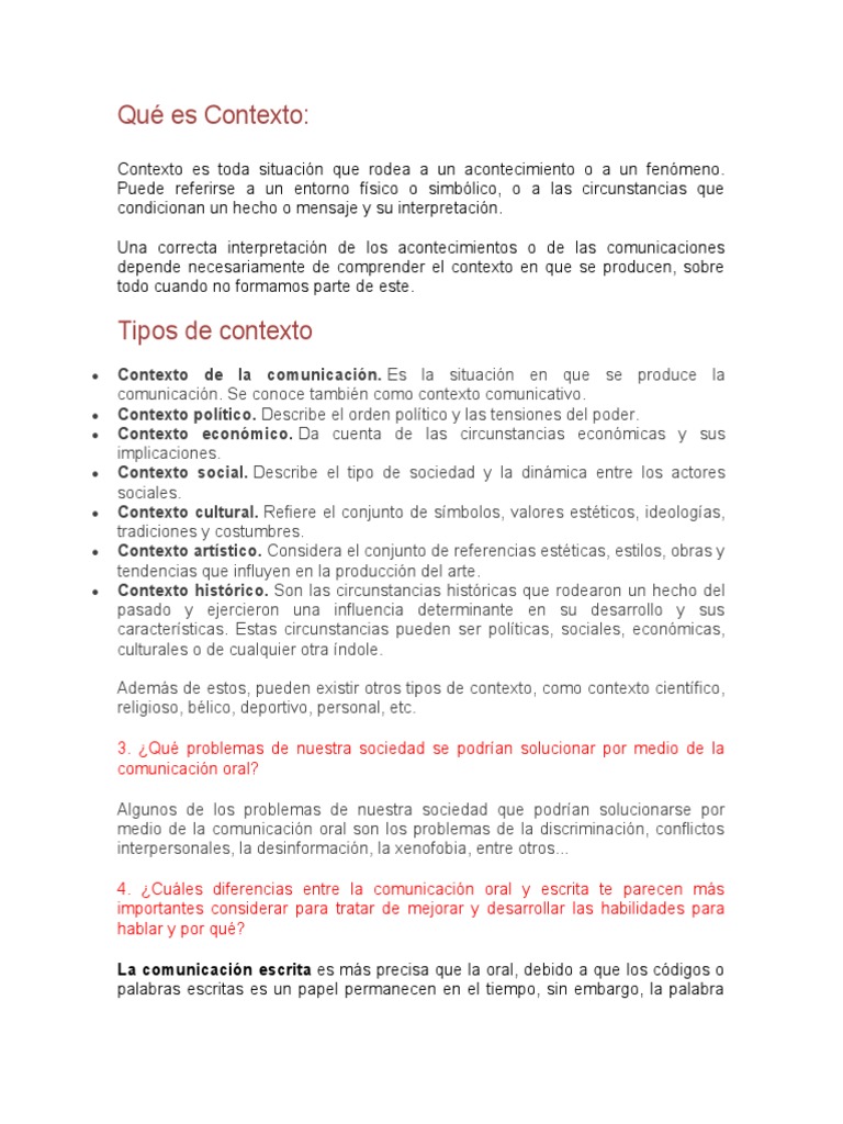 Definicion de Contexto | PDF | Comunicación | Sociedad