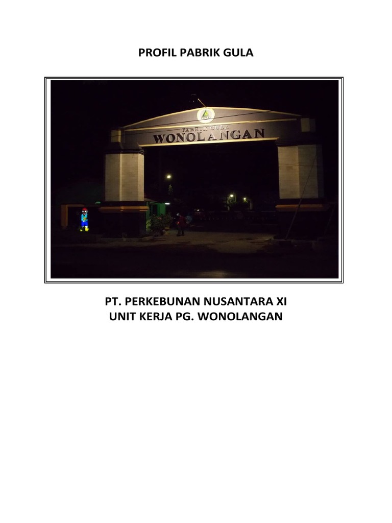 PROFIL PABRIK GULA Wonolangan | PDF