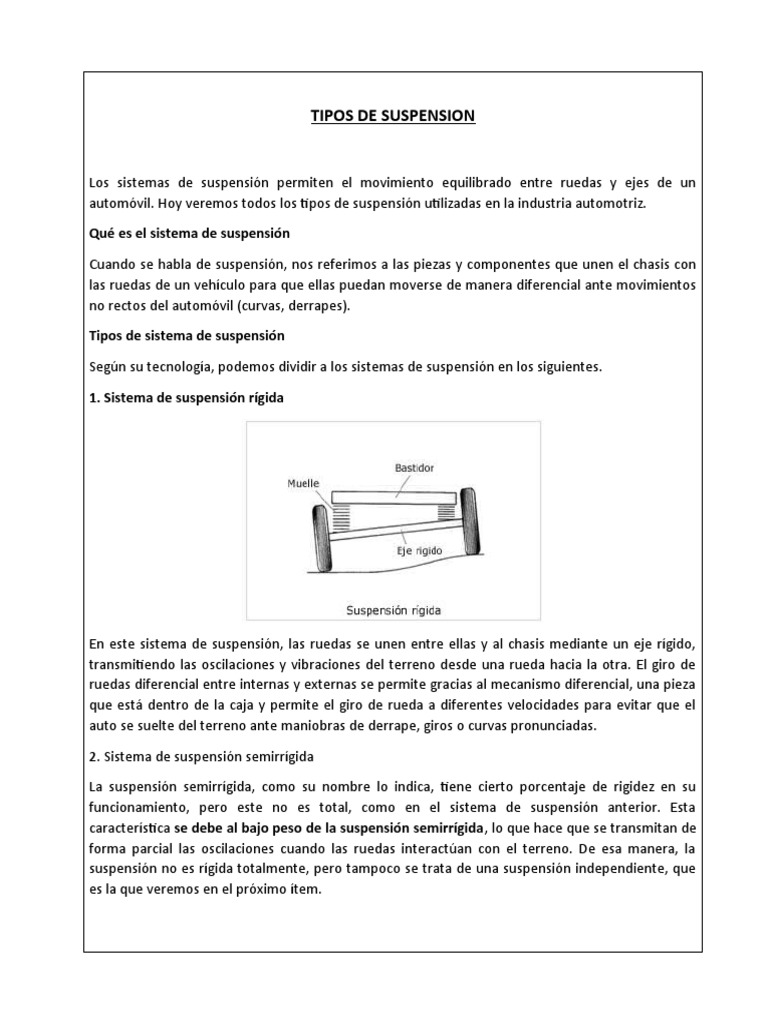 Taller Sistema de Suspension | PDF | Eje | Tornillo