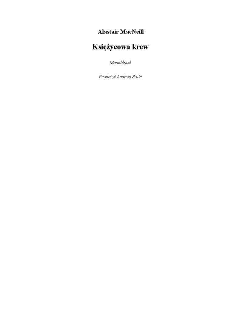 Alister MacNeill - Księżycowa Krew | PDF