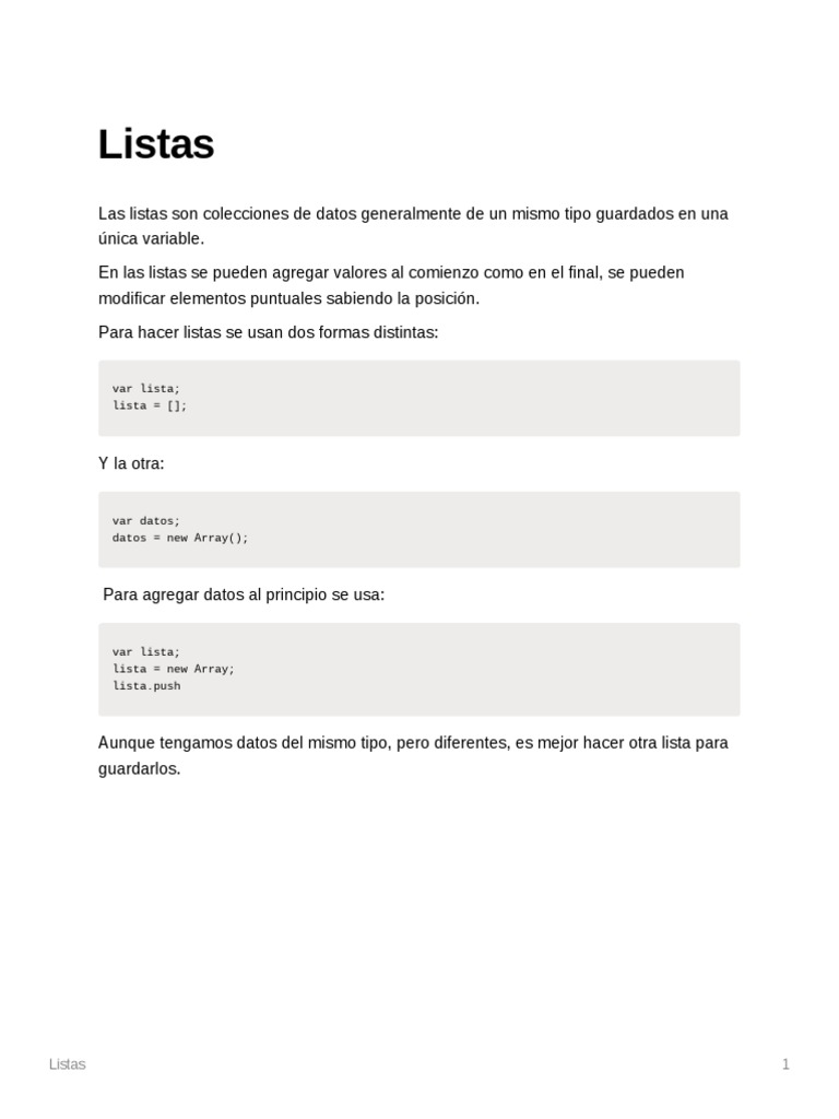 Listas | PDF