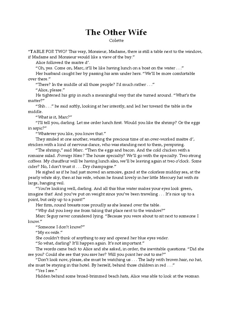 The Other Wife - Colette | PDF
