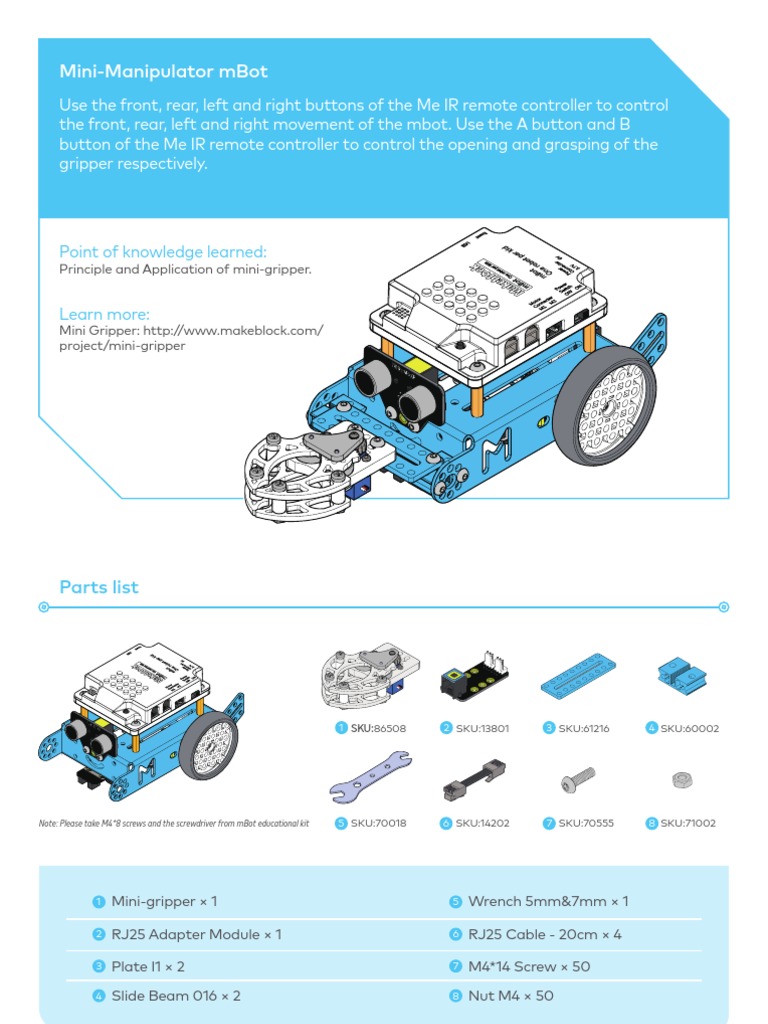Mini Manipulator Mbot | PDF | Screw | Electrical Connector