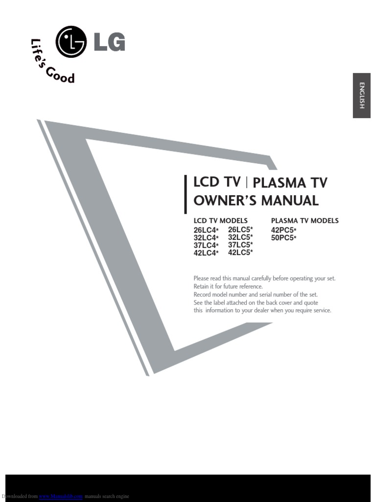 LG TV2007 32LC42 | PDF | Hdmi | Manufactured Goods