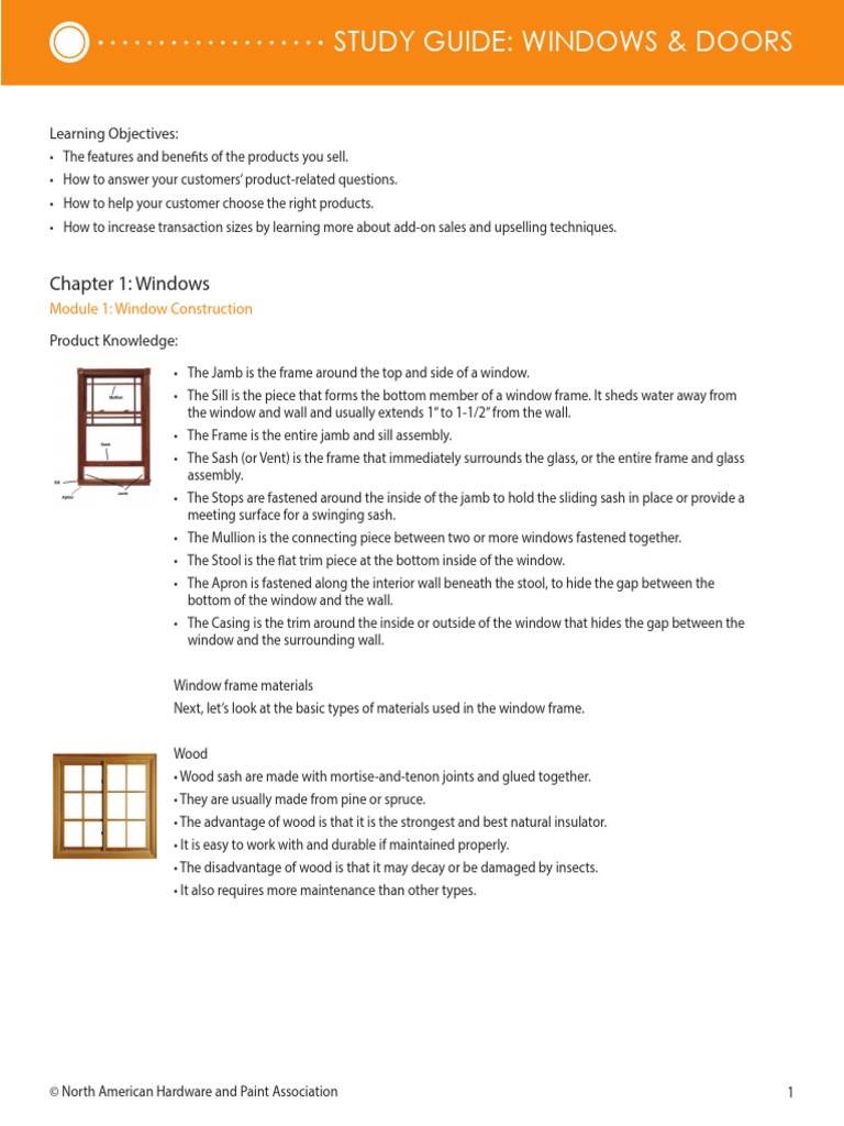Windows Doors Study Guide | PDF