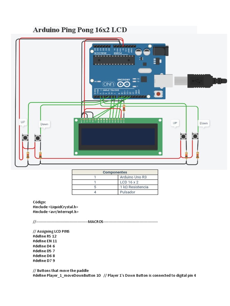 Arduino Ping Pong 16x2 LCD | PDF | Cursor (User Interface) | Computing