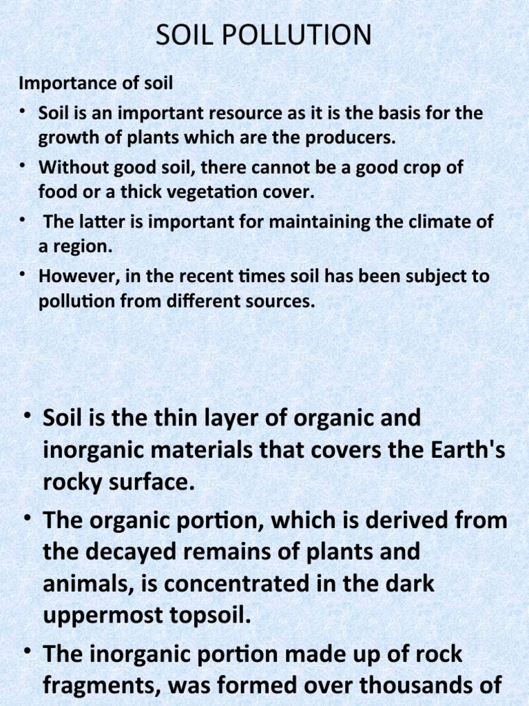 Soil Pollution Class | PDF | Soil | Radioactive Decay